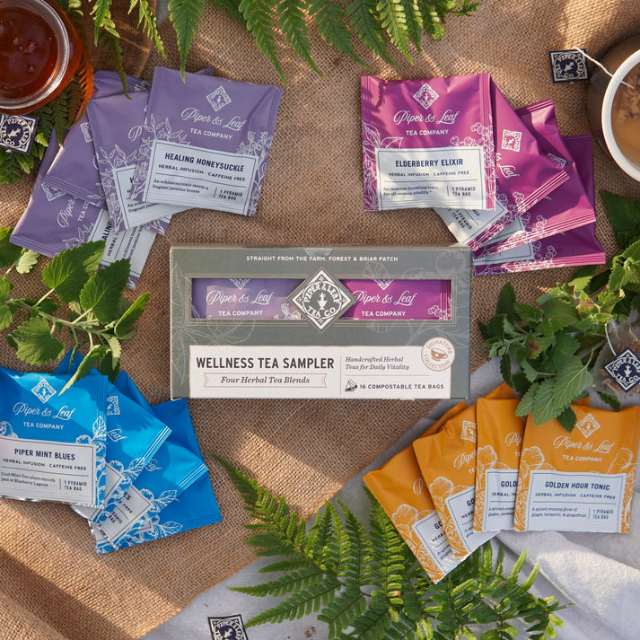 Wellness Tea Sampler - Box of 16 Tea Bags – Piper and Leaf Tea Co.