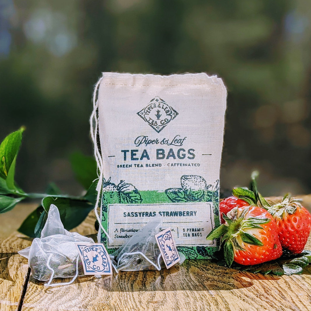 Sassyfras Strawberry Muslin Bag of Loose Leaf Tea - 15 Servings – Piper ...